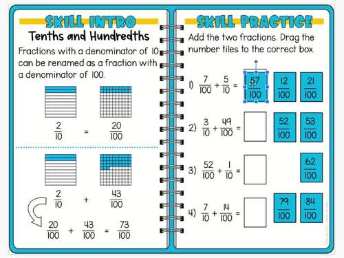 4th Grade Decimal Digital Math Practice & Quiz Google Distance Learning