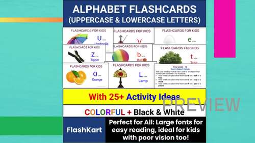 Alphabet Flash Cards Uppercase And Lowercase Letters With 25+ Activity ...