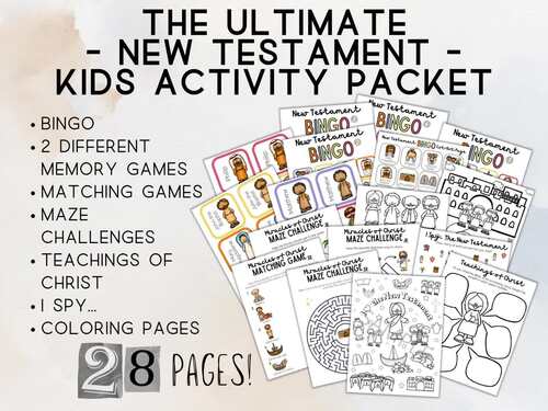 New Testament Kids Activity Bundle | Printable Kids Bible Games | Jesus ...