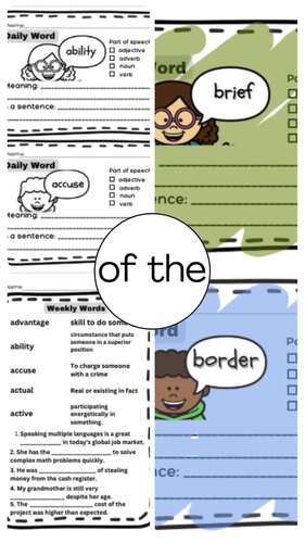 Morning Word Practice /Daily Vocabulary. Worksheets, flash cards ...