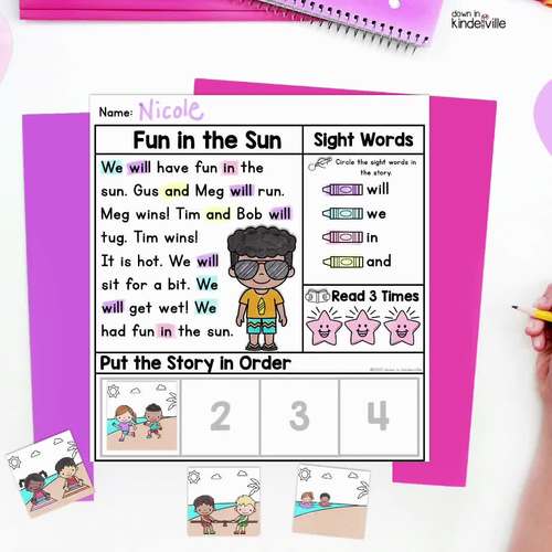 CVC Words Decodable Phonics Reading Passages - Comprehension & Retell ...