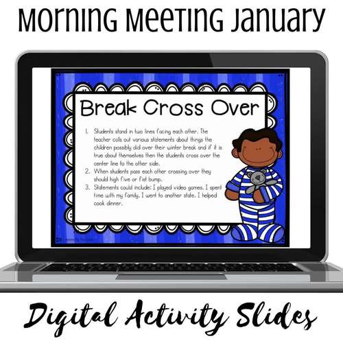 Morning Meeting Activities Digital Slides- January by Lessons By The Lake