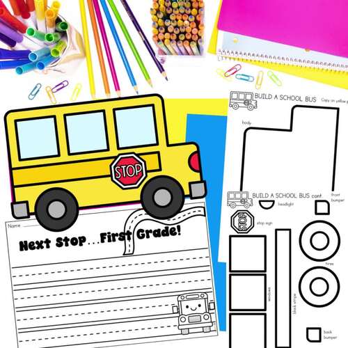 Back to School School Bus Writing and Build a Crafts | TPT