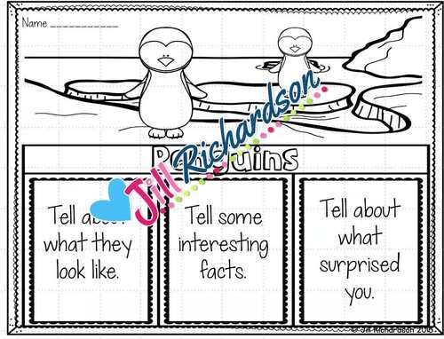 January ESL Activities Winter Writing PENGUINS Kindergarten First ...