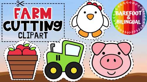Farm Cutting Practice Clipart | Scissor Skills & Fine Motor Activities ...