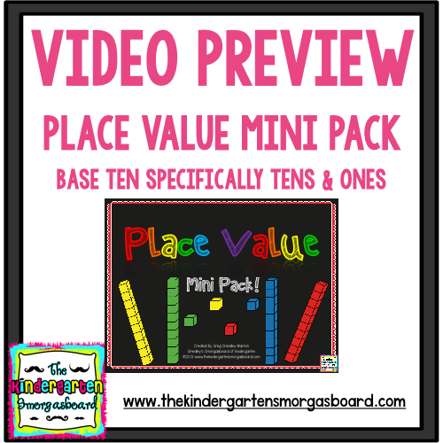 Video Preview Place Value by Kindergarten Smorgasboard | TPT