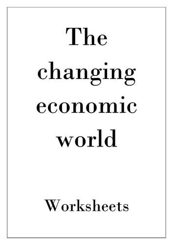 Geography The Changing Economic World Worksheets by Worksheet Whisperer