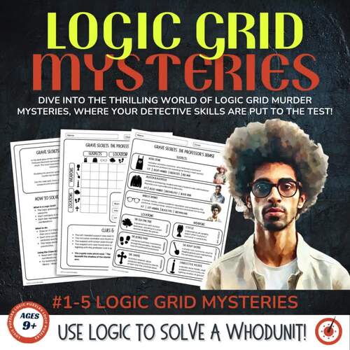 Logic Grid Murder Mystery Game - Logic Activities, Mystery Logic Puzzles