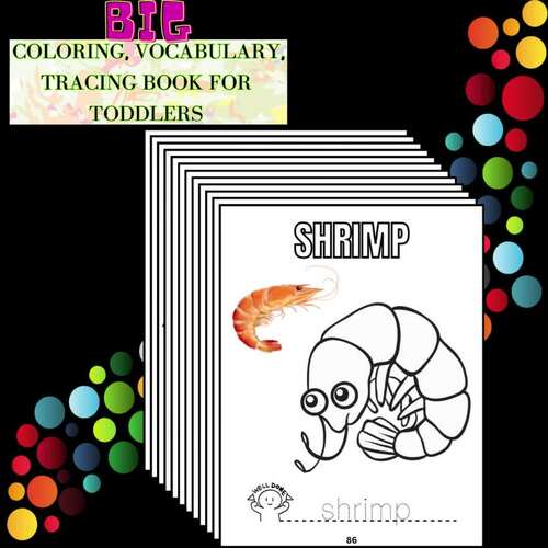 BIG COLORING, VOCABULARY, TRACING BOOK FOR TODDLERS by LEARNME | TPT