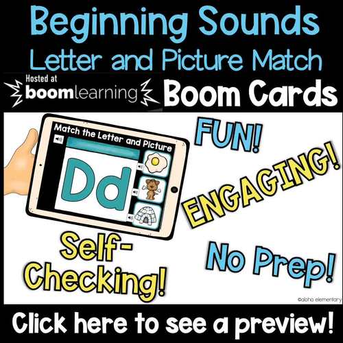 Beginning Sounds BOOM cards | Digital NO-PREP task cards | Distance ...
