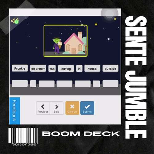 NO PRINT NO PREP Sentence Jumble Halloween Boom Deck by Little Beacon
