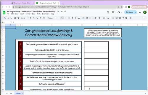 Legislative Branch Leadership, Committees, & Lawmaking Online Review ...