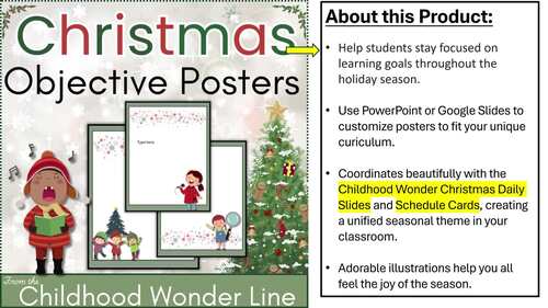 Christmas Objective Posters with Editable Options - Childhood Wonder Line
