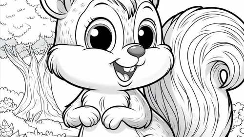 Funny Squirrel Coloring Book For Kids -1| Funny Squirrel Coloring Pages ...