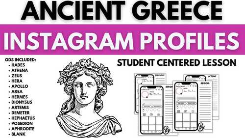 DOLLAR DEAL Instagram Profile Template Middle School Activity Worksheets