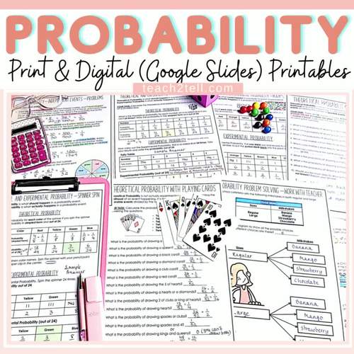 Chance and Probability Activities Print and Digital Worksheets |Google ...