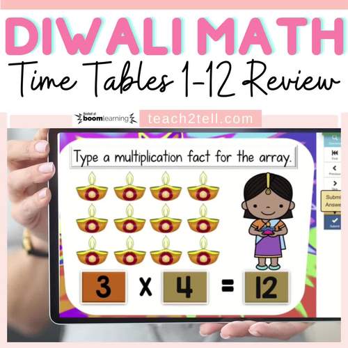 Diwali Math Multiplication Activities Boom Cards by Teach2Tell | TPT