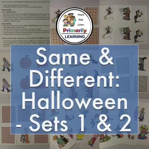 Same and Different HALLOWEEN BUNDLE | Halloween Matching Games & Story ...