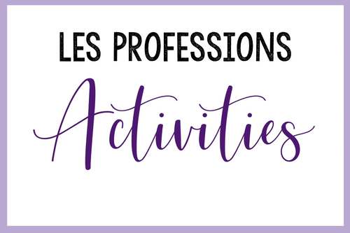French Professions Les métiers Digital and Printable Activities | TPT