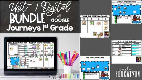 Journeys 1st Grade Unit 1 Google Seesaw Activities Bundle Distance Learning