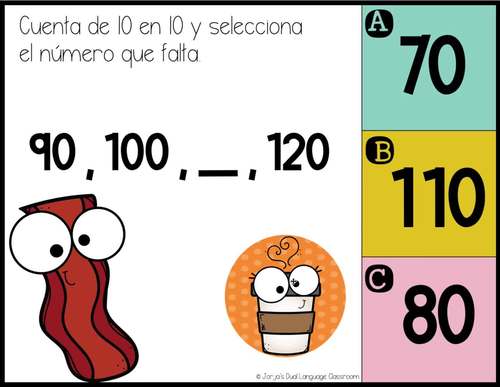 Contar de 10 en 10 hasta el 120 DIGITAL Counting by 10s Spanish Seesaw ...