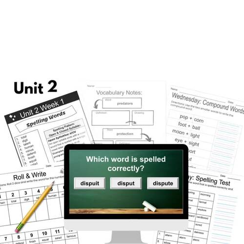 2020 MyView Literacy 3rd Grade Unit 2 Spelling & Vocabulary Bundle ...