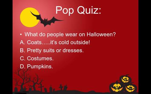 Halloween Games Presentation - Full Class Games - Grades 4-5 - PowerPoint