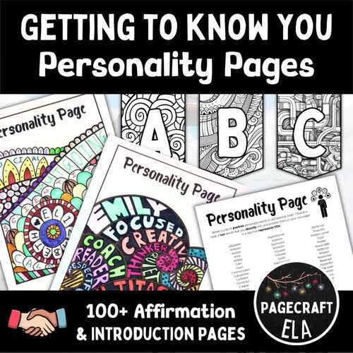 All About Me One-Pager Activity | High School Personality Traits Poster ...