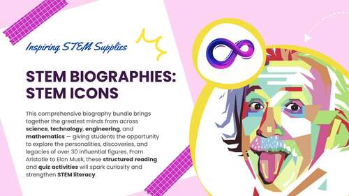 STEM Biographies: STEM Icons | Research & Pop Quizzes for Grades 6–9 BUNDLE