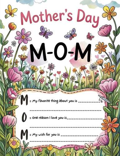 Set Of 6 Mothers Day Acrostic Poem Activities | Poetry Project Printables