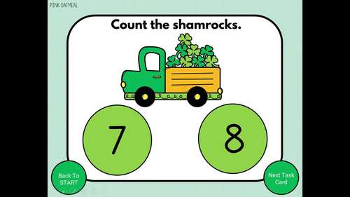 St. Patrick's Day Shamrock Counting Digital Movement Game | TPT