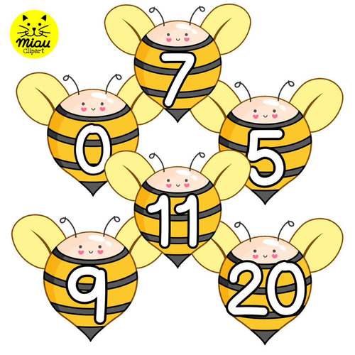 SPRING BEE ANIMATED NUMBERS - GIF CLIP ART by Miau clipart | TpT