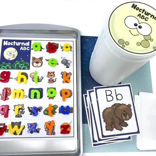 Nocturnal Animals Alphabet Initial Sounds Activity by Turner Tots