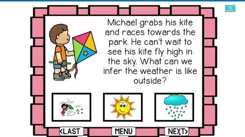 Short Story Inferencing ALL Seasons Speech Boom Cards™ by Aimee Walton