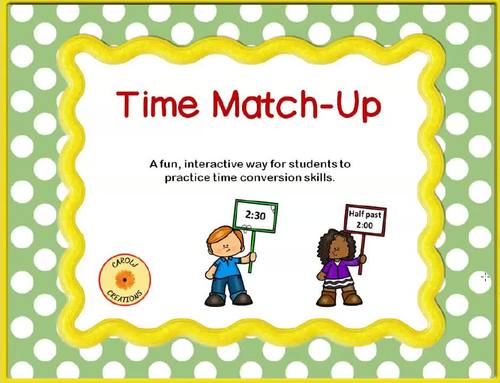 Time Conversions Matching Activity with Easel Option by CarolJ Creations