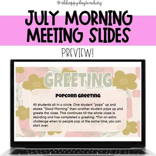 June Morning Meeting Slides | Morning Meeting Activities | TPT
