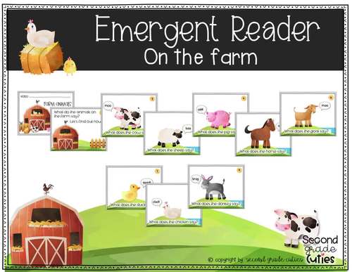 Farm Animals Emergent Readers Fun Farm sight word practice | TPT