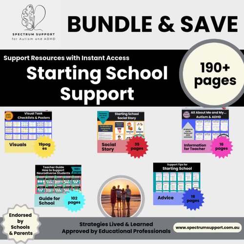 School Readiness Resource Kit for ADHD & Autism Starting School Preparation