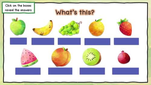 Fruit | English Matching Pairs Vocbulary Game PPT | Pelmanism/Concentration