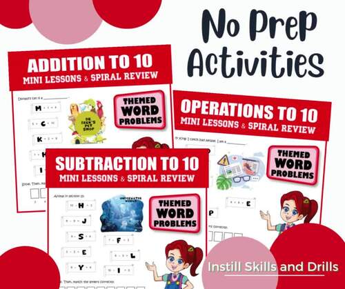 Mixed Addition and Subtraction to 10 Practice and Morning Activities BUNDLE