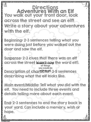 Narrative Writing Christmas Adventures With an Elf by TCHR Two Point 0