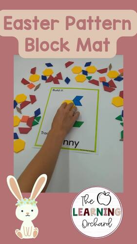 NO PREP Easter Pattern Block Mats for April Tangram Fine Motor Centers