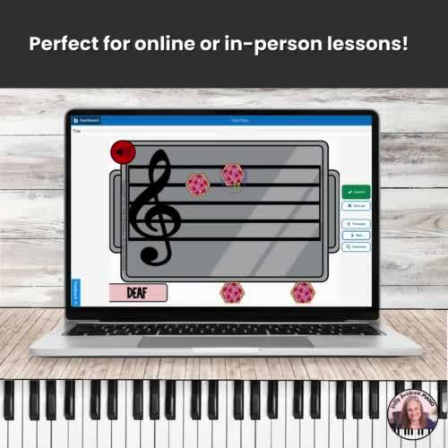 Spelling with Music Note Names on the Staff BOOM™ Cards Activity for Piano