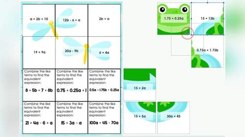 Equivalent Expressions Digital Puzzles 6.EE.3 6.EE.4 by Fifth Grade Fab