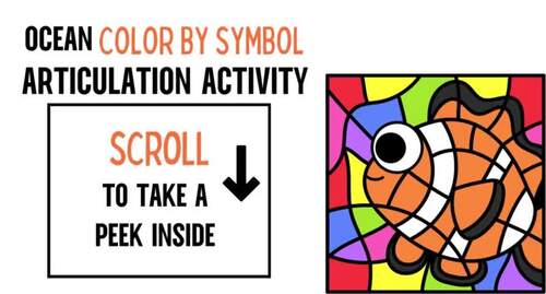 Summer Ocean Animal Articulation Color By Code: P, B, T, D | TPT