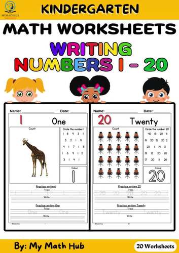Kindergarten Numbers Sense 1 to 20 No Prep Math Worksheets by MY MATH HUB