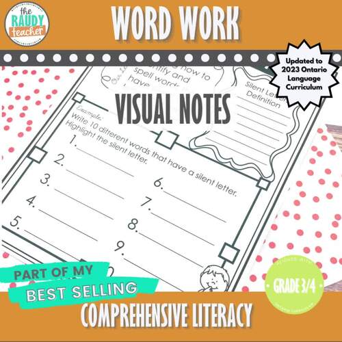 Grade 3/4 | Word Work Visual Notes | New Ontario Language Curriculum 2023