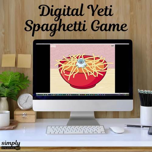 Yeti Spaghetti Digital Editable Speech Game for Teletherapy or iPad