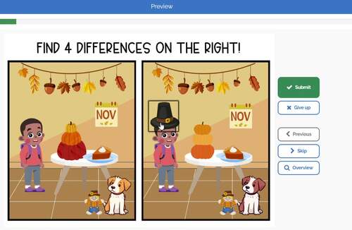Fall / Autumn Theme Spot the Difference | Boom Cards Deck by A Pedi PT