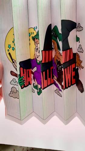 printable Halloween Agamographs art activity by Cat Academy | TPT